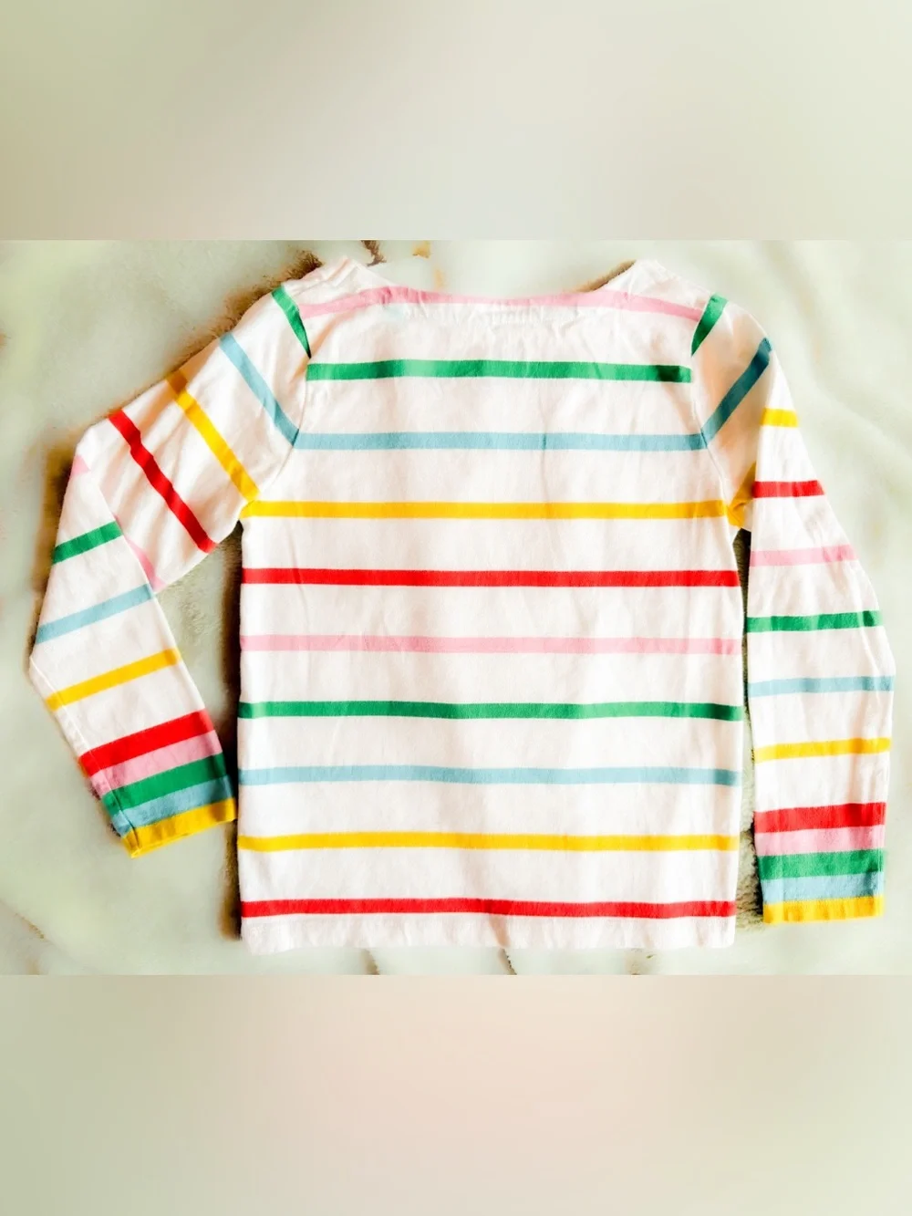Mini Boden | Shirts & Tops | Mini Boden Rainbow Cuff Breton Stripe Long ...